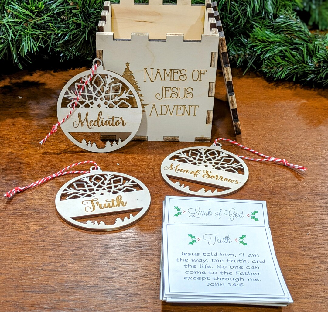 Names of Jesus Christmas Advent Ornament With Box and Verse Cards ...