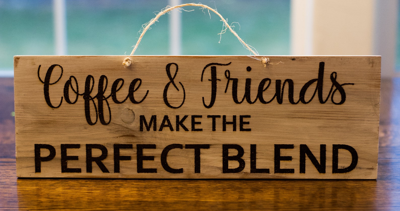 Coffee and Friends Sign Laser Engraved Rustic Wall Art - Etsy