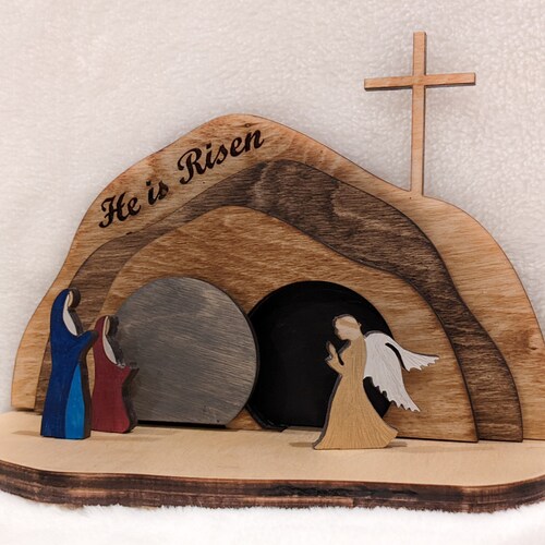 Empty Tomb he is Risen Decoration With Cross and - Etsy
