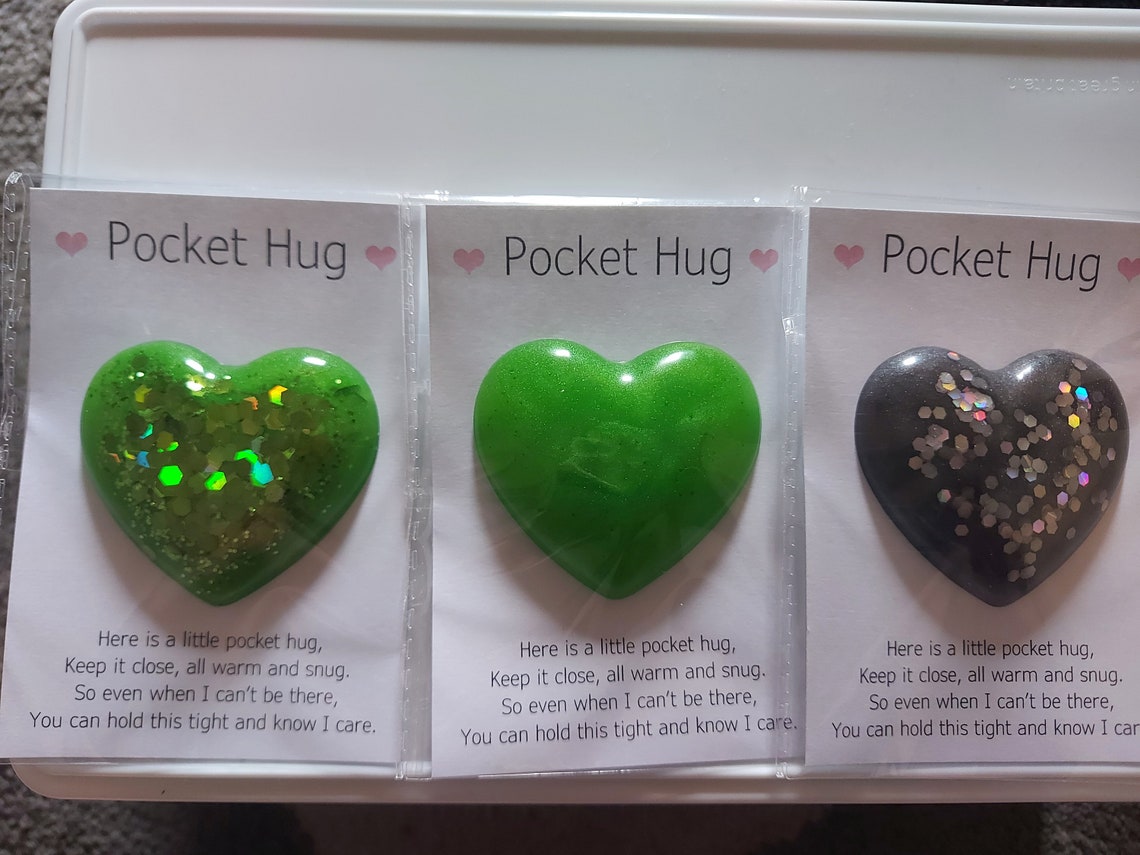 Pocket Hugs Resin Gift Heart Gift Resin Pocket Hug - Etsy UK