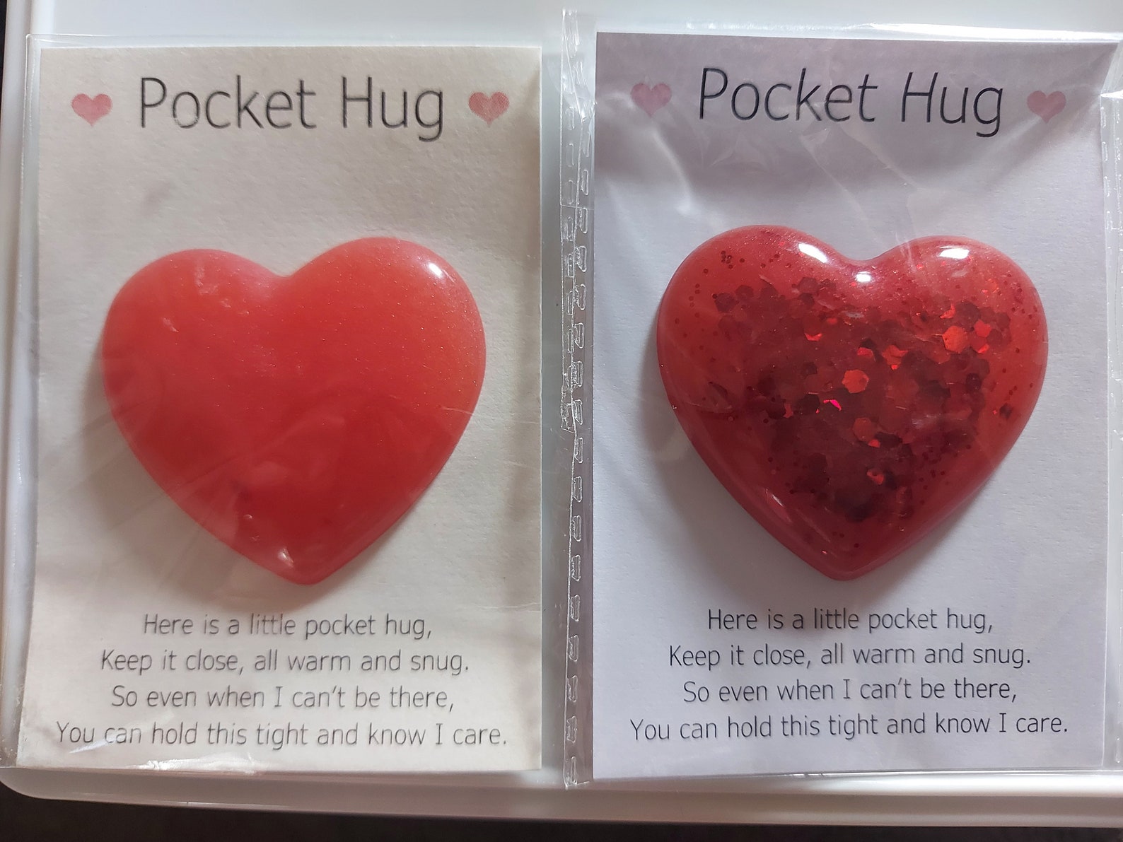 Pocket Hugs Resin Gift Heart Gift Resin Pocket Hug - Etsy UK
