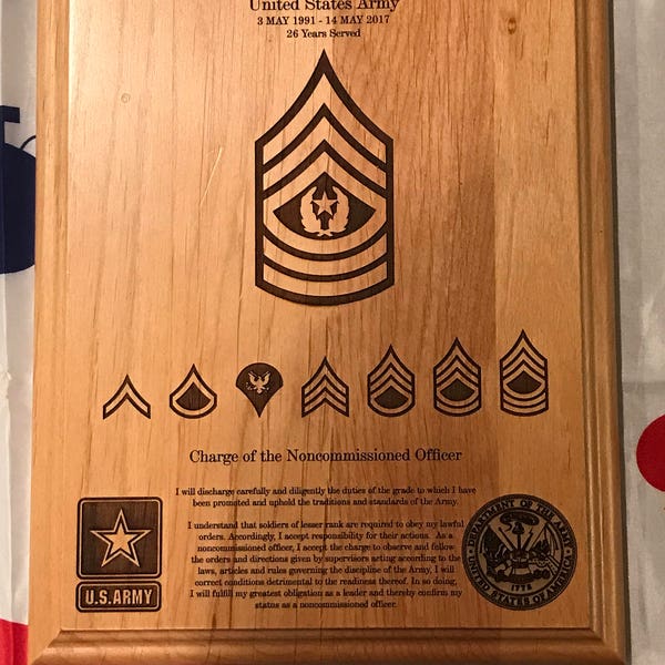 Army Retirement Plaque - Etsy