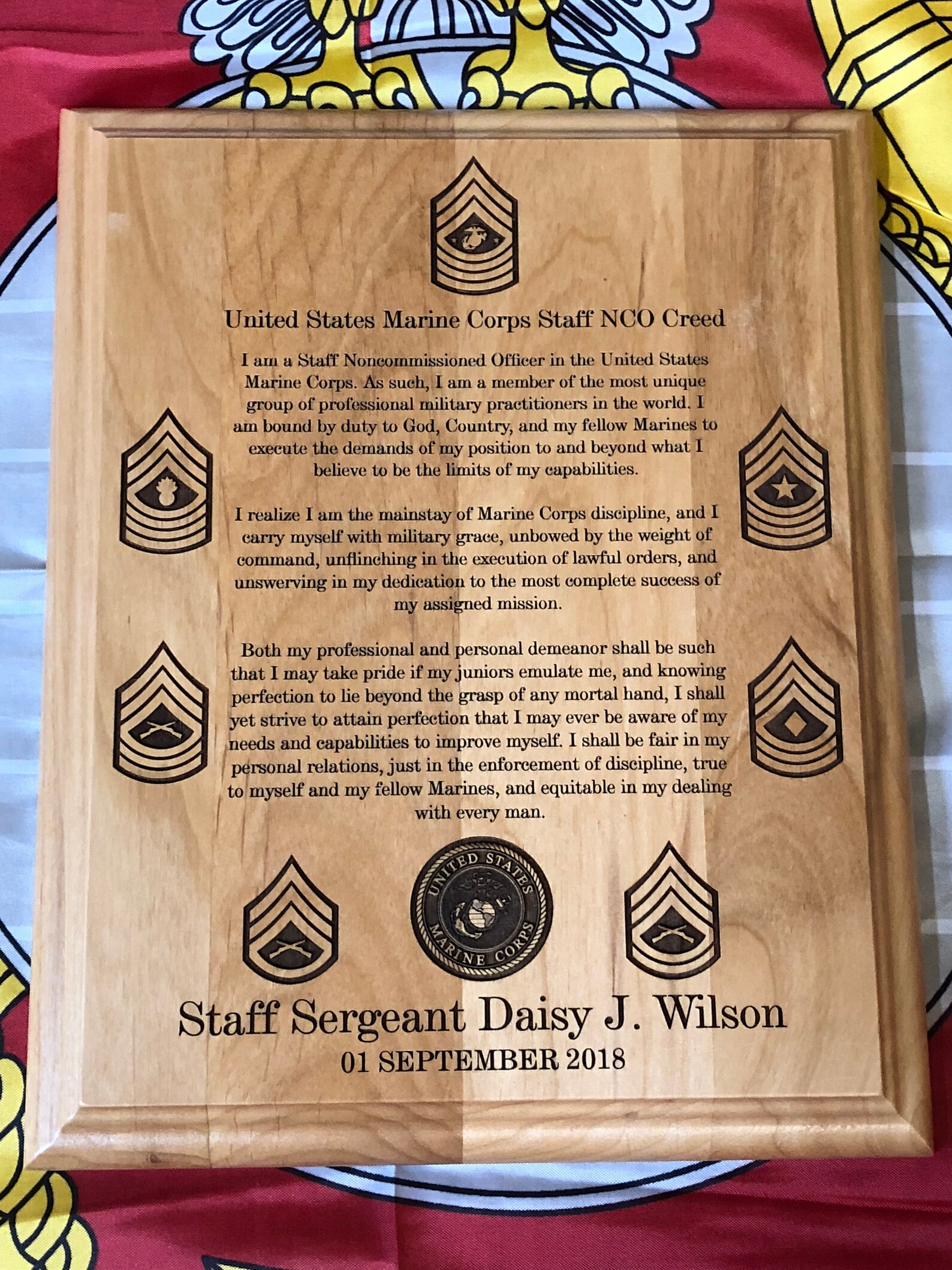 Marine Corps Staff NCO Creed Plaque USMC Customized and - Etsy