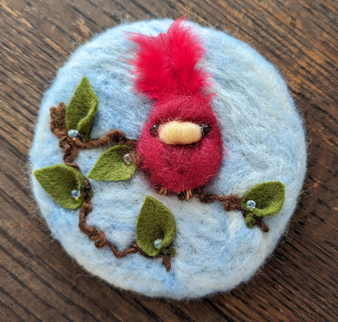 REUBEN Red Bird Easy Mixed Media Fiber Arts Needle Felting Pattern for ...