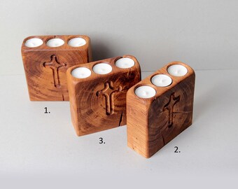 Wooden Cross Candle Holder - Etsy