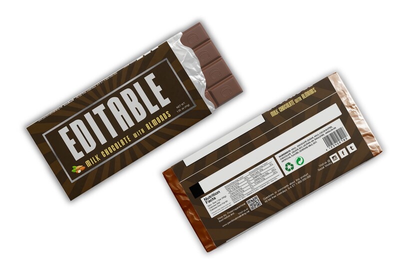 Editable Candy Bar Wrapper 2 - Hershey Version - Fully Editable - Etsy