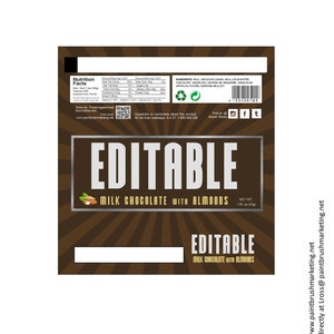Editable Candy Bar Wrapper 2 - Hershey Version - Fully Editable - Etsy