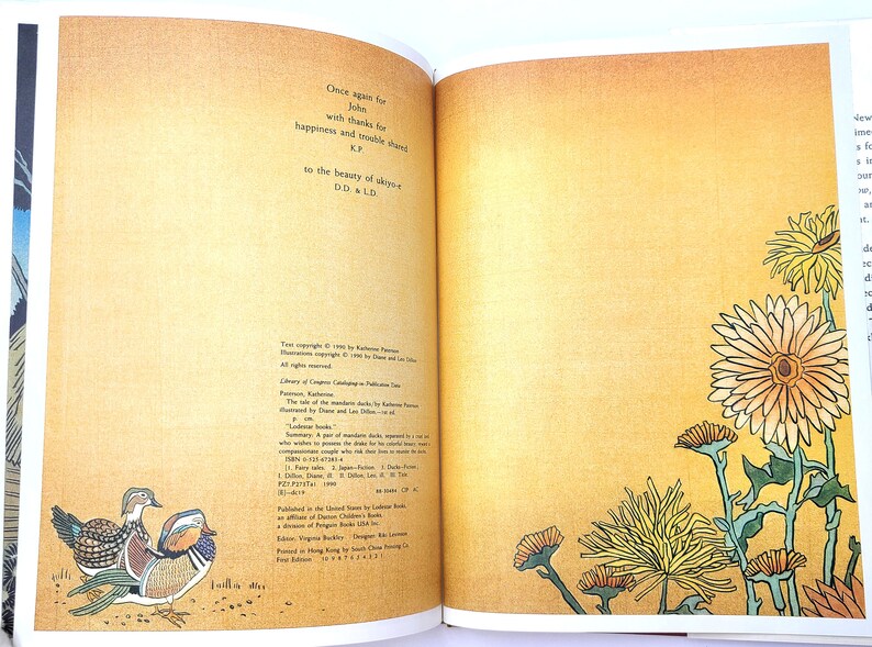 The Tale of the Mandarin Ducks SIGNED Katherine Paterson 1990 - Etsy