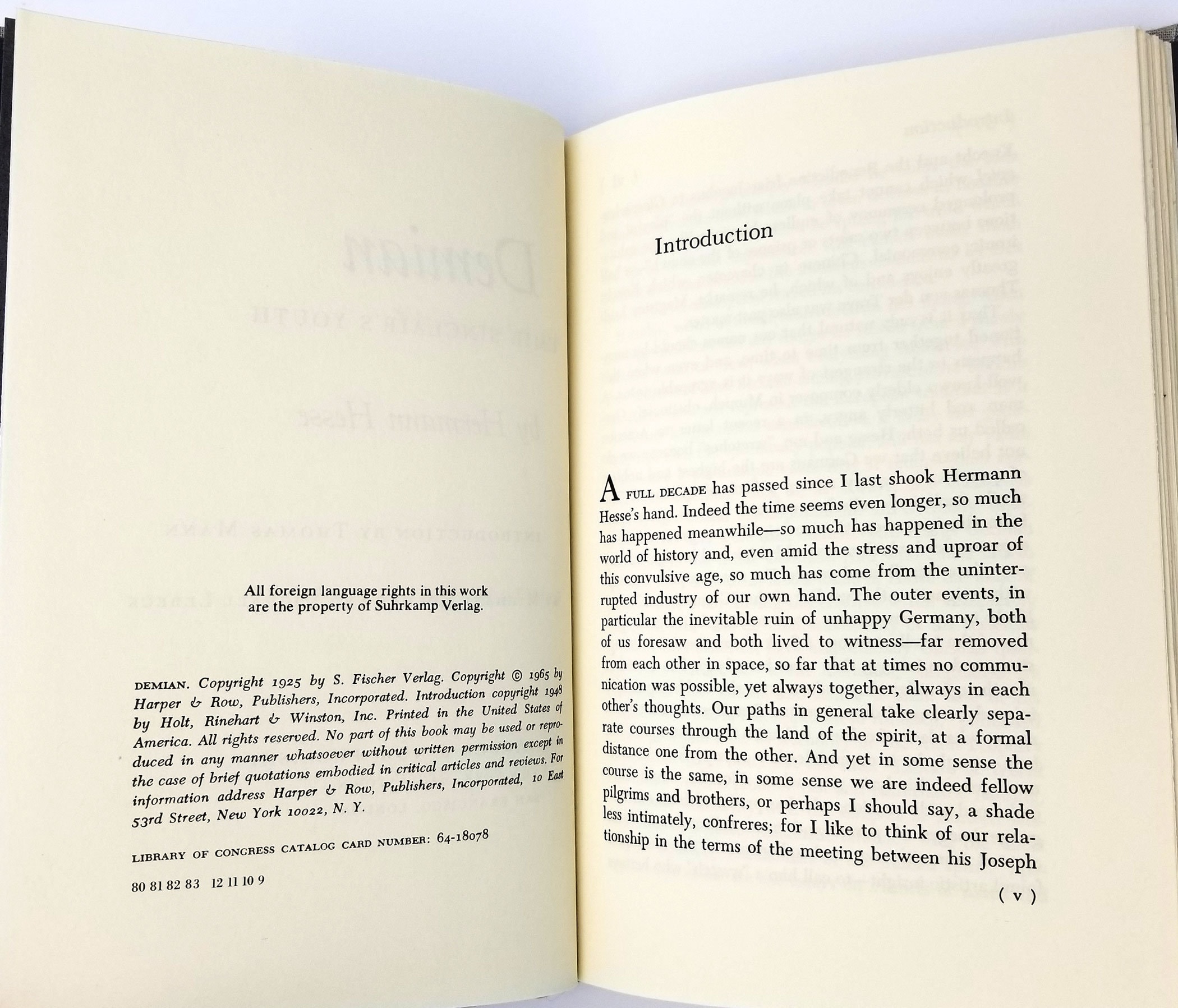 Demian: The Story of Emil Sinclair's Youth Hardcover in Dust Jacket ...