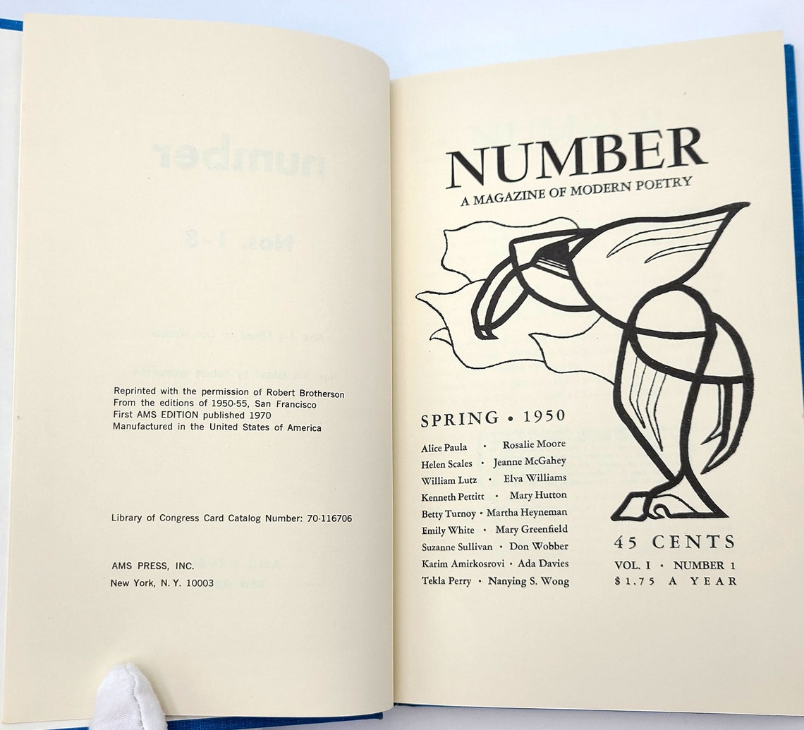 Number: Magazine of Modern Poetry Nos 1-8 1950-1955 Rosalie Moore ...