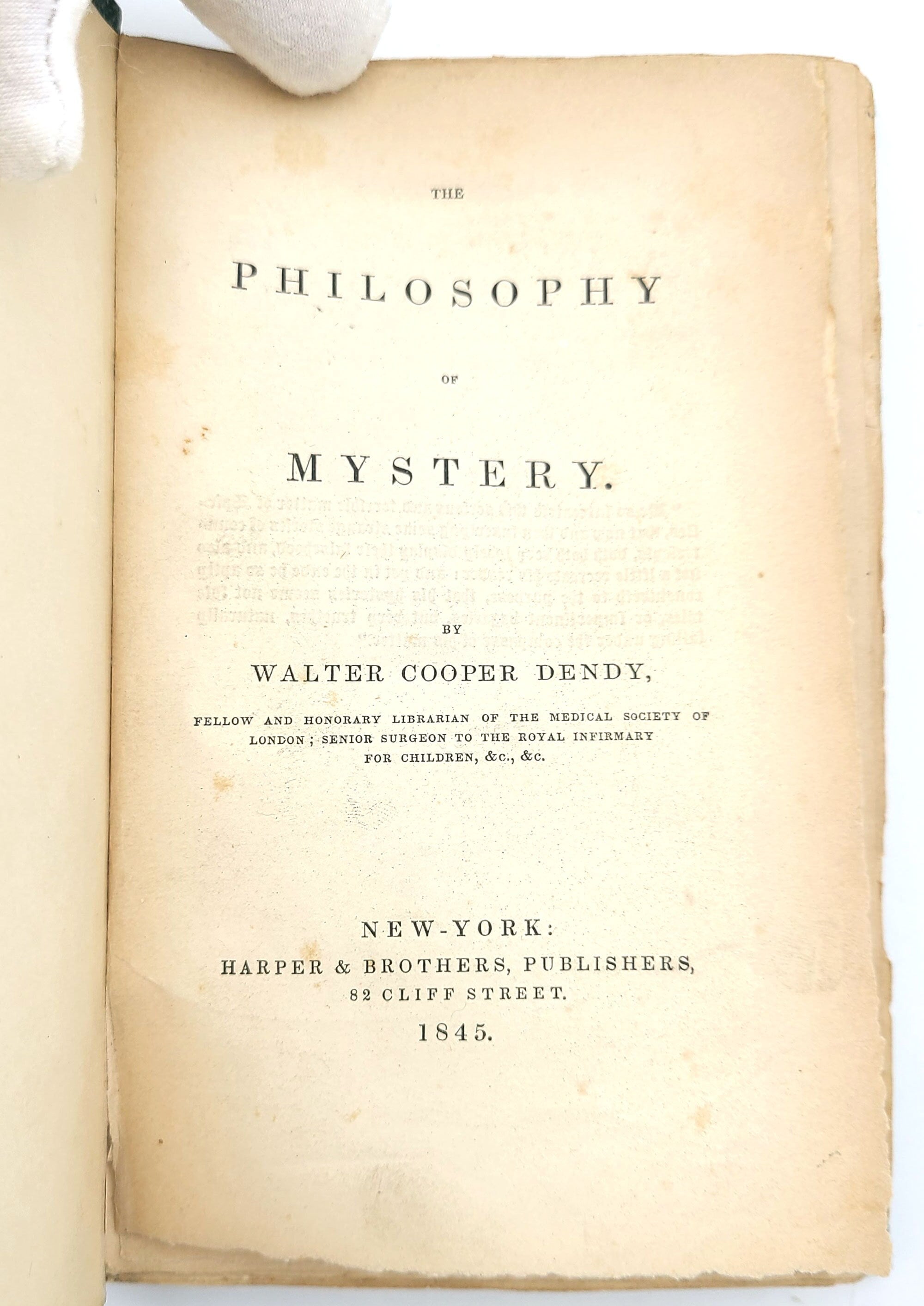 The Philosophy of Mystery 1845 Walter Cooper Dendy ~ parapsychology ghosts dreams prophecy ...