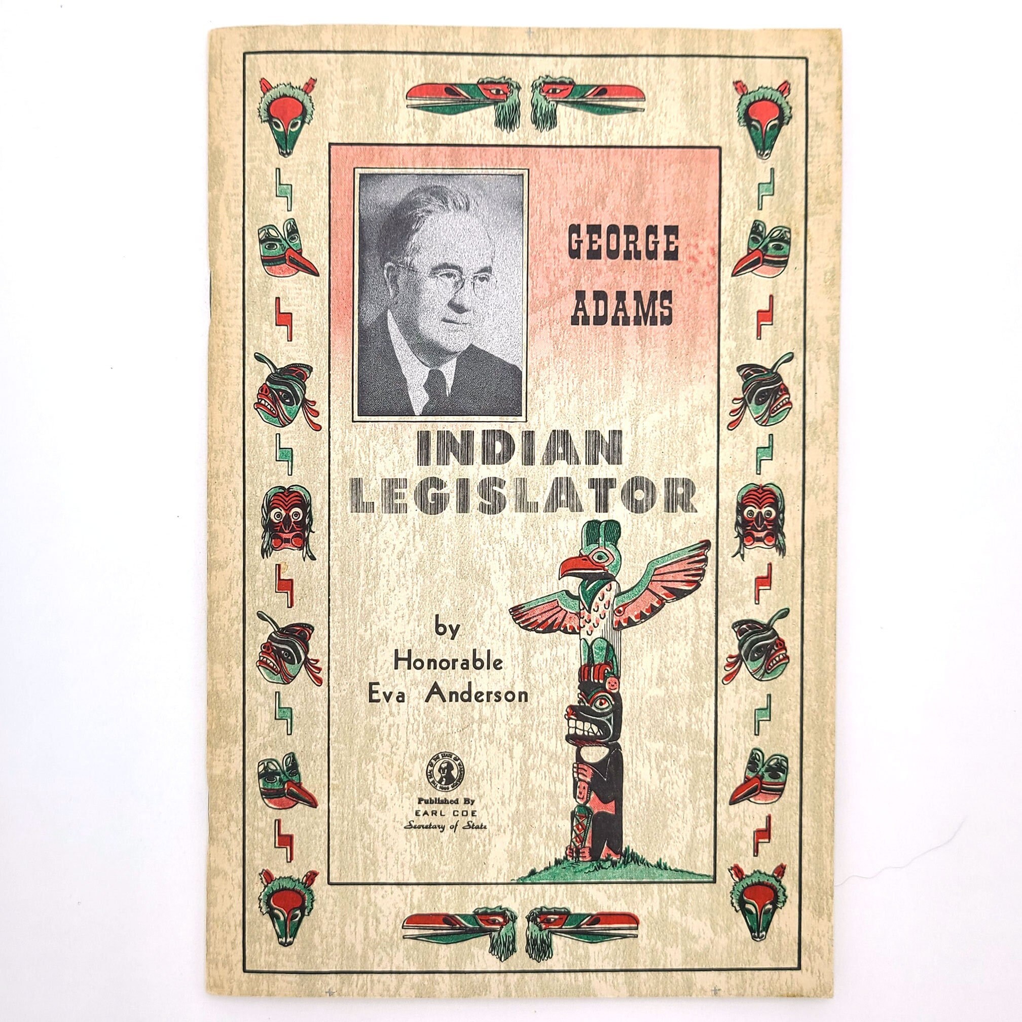 George Adams: Indian Legislator 1952 Skokomish Native American ...