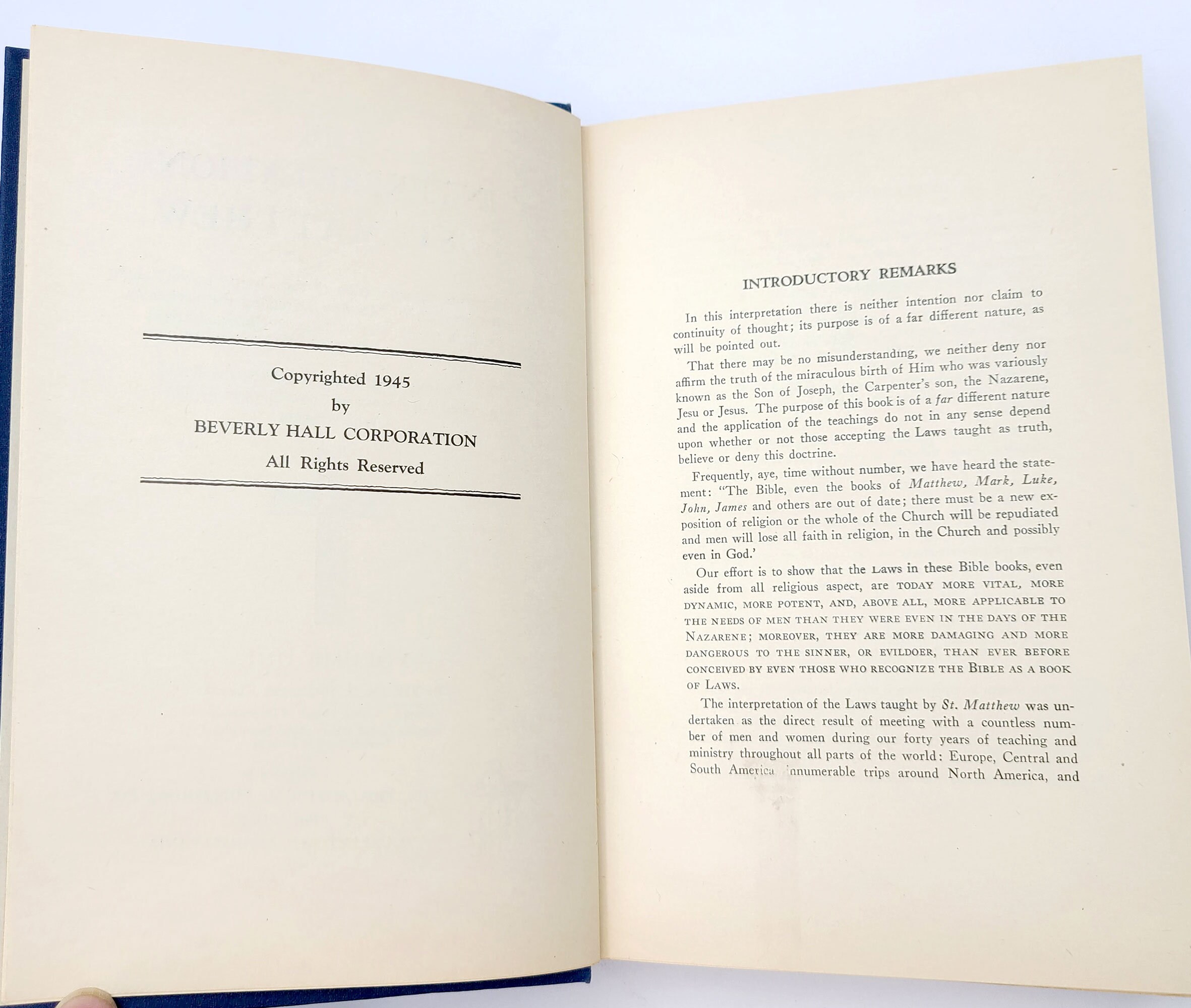 The Interpretation of St. Matthew (Volume One & Two) 1945 R. Swinburne ...