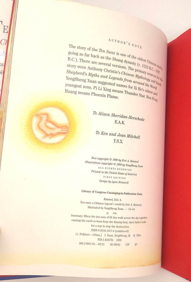 Ten Suns: A Chinese Legend SIGNED 1st Edition in Dust Jacket 1998 by ...