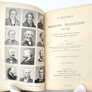 The History of Wireless Telegraphy 1838-1899 by J.J. Fahie 1900 Thomas ...