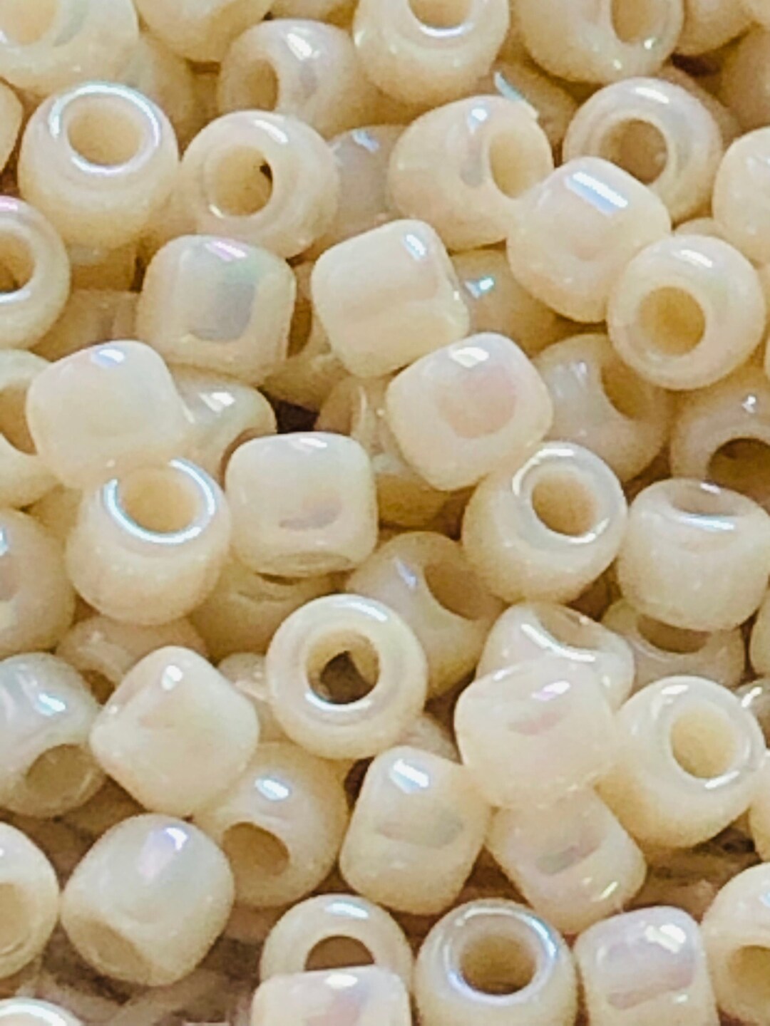 NEW TOHO Round Seed Beads, 11/0, Opaque Rainbow Light Beige, TR-11-409, Qty 20 Grams, 2.2mm Seed ...