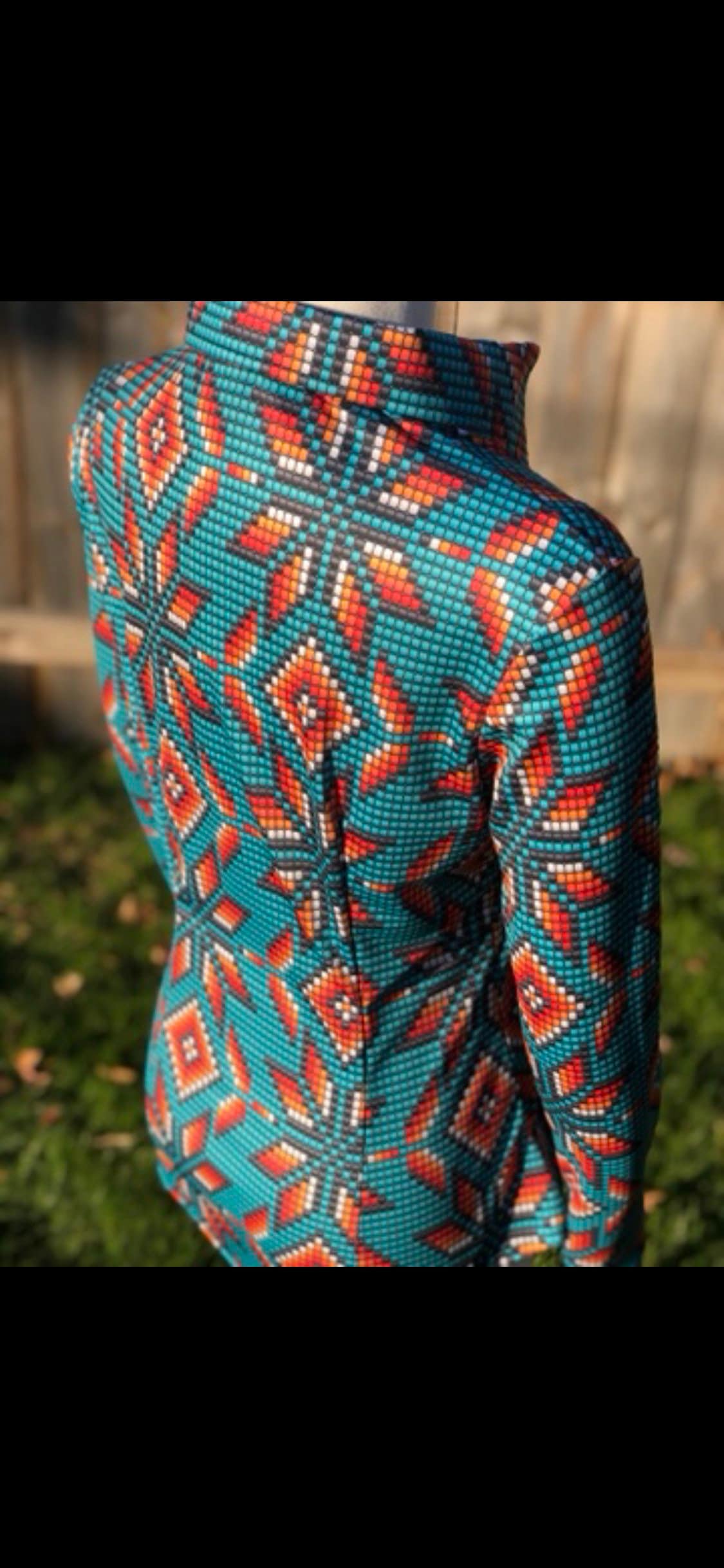 Cheyenne Beaded Aztec Ashley Cut Turquoise Western Rodeo Stretch Show ...