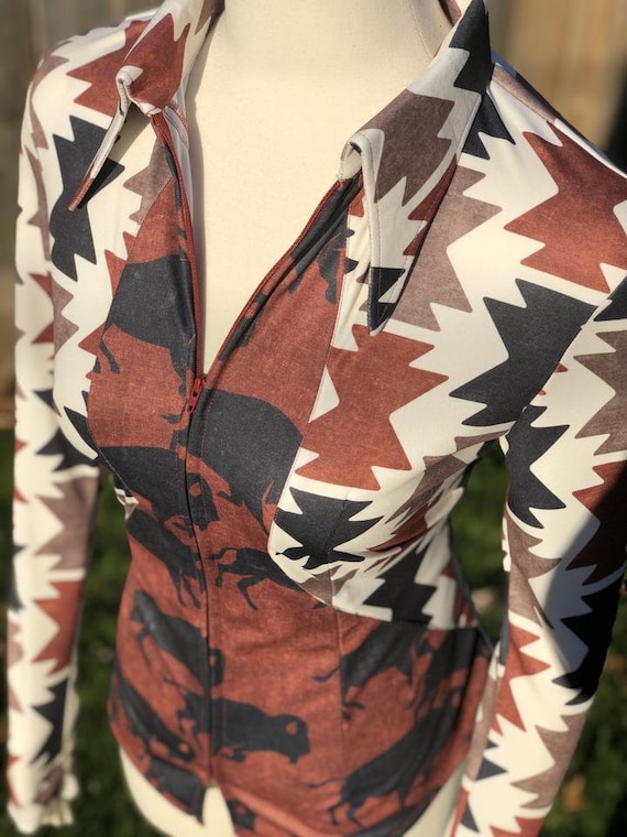 Great Plains Ashley Cut Brown White Western Rodeo Stretch Show - Etsy