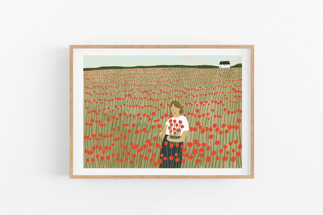 Picking Poppies - A4 Print - Etsy