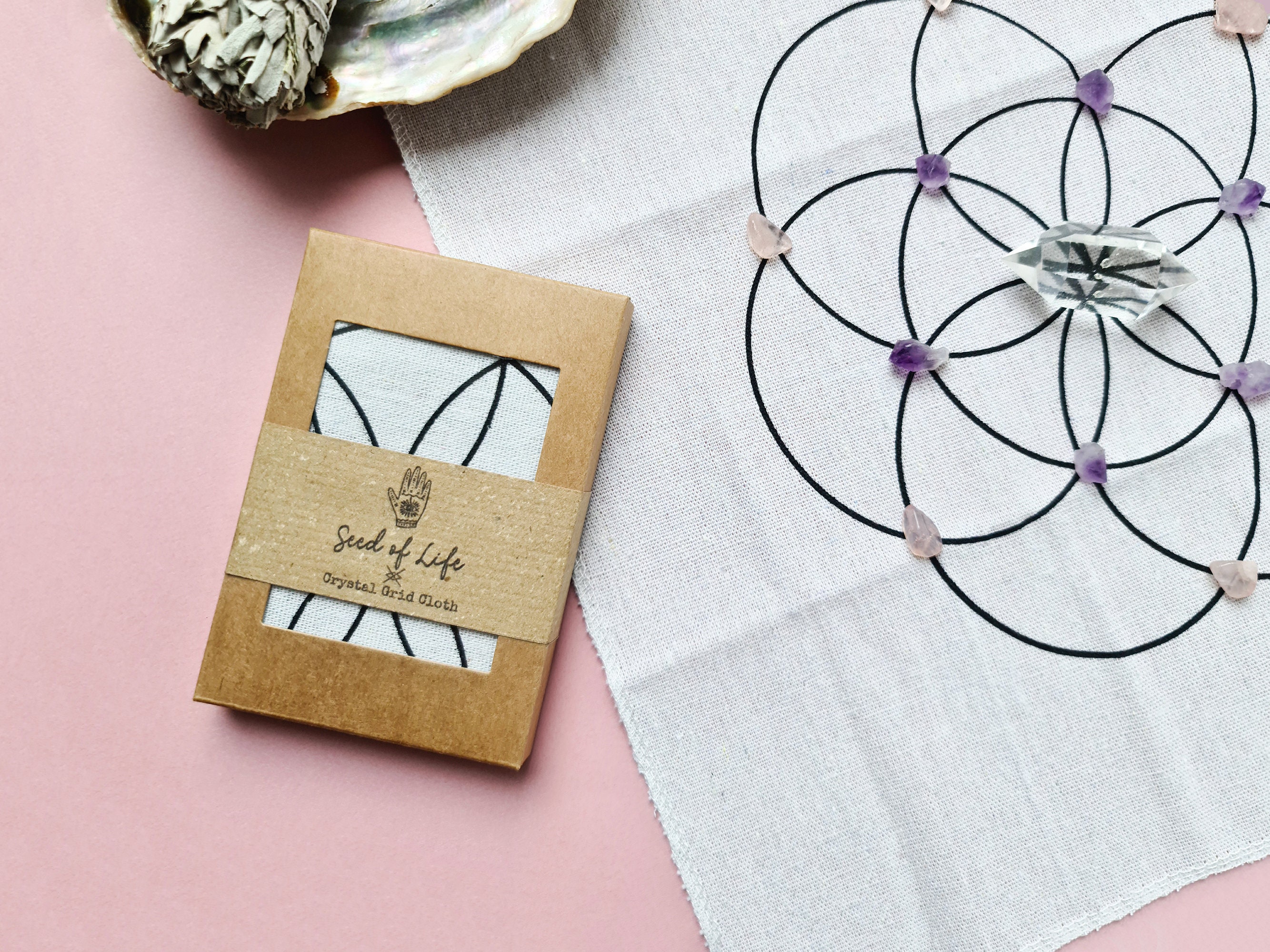 Crystal Grid Cloth Seed of Life Sacred Geometry Altar | Etsy