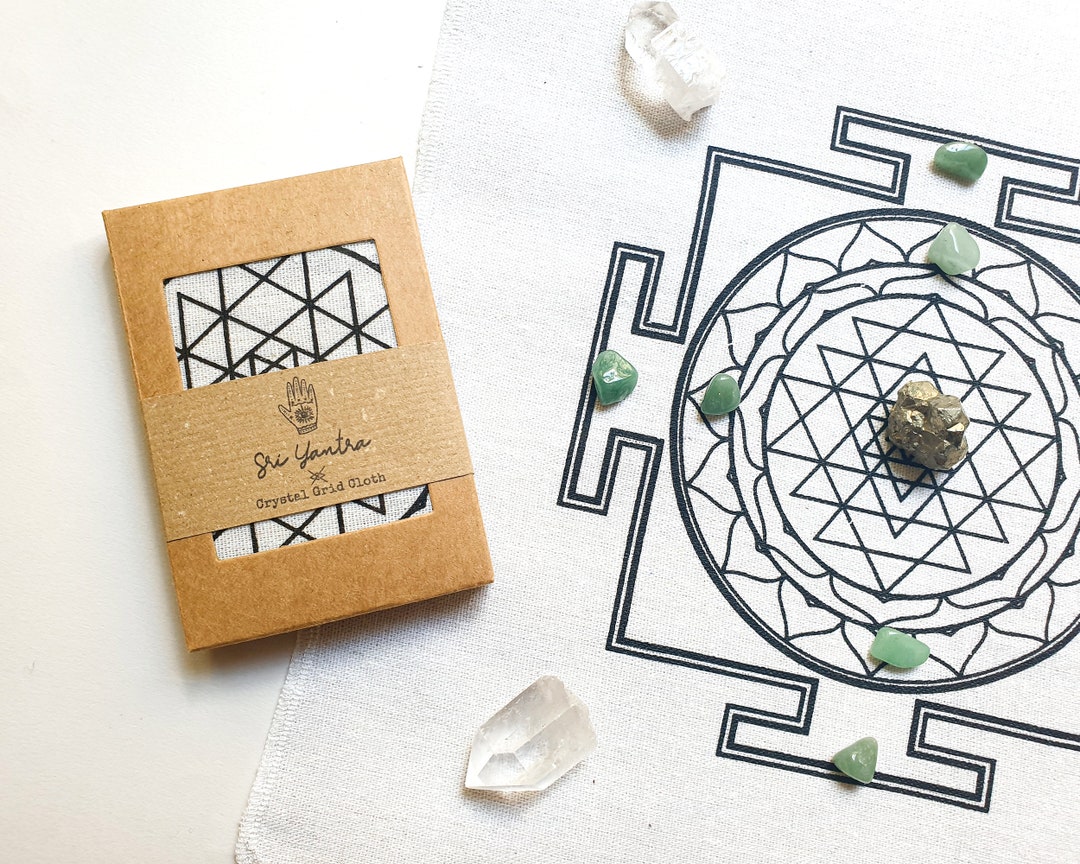 Sri Yantra Crystal Grid Cloth Sri Yantra Sacred Geometry Altar Cloth ...
