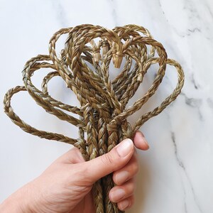 Hand-braided Sweetgrass Heart Sweetgrass Braid Sweetgrass Vanilla Grass ...