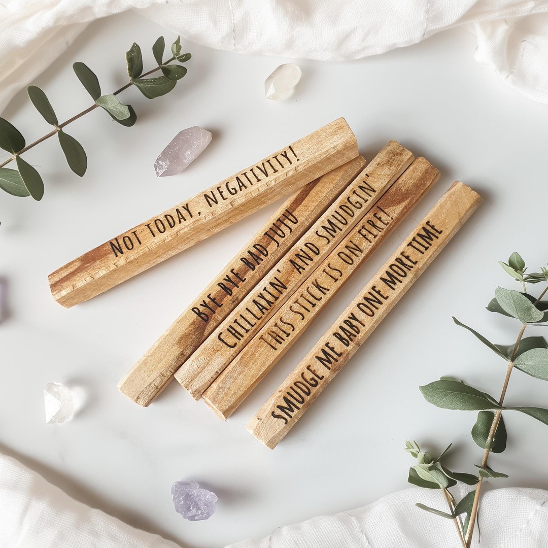 Get Your Giggle on With Engraved Palo Santo Sticks - Set of 5 ...