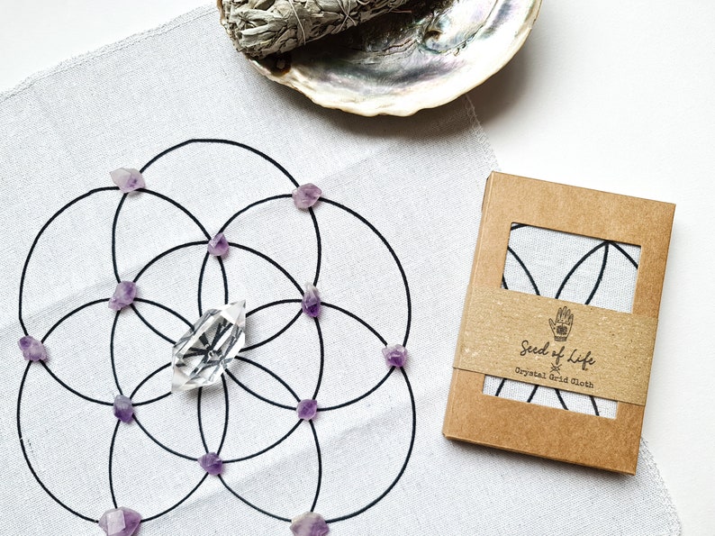 Crystal Grid Cloth Seed of Life Sacred Geometry Altar | Etsy