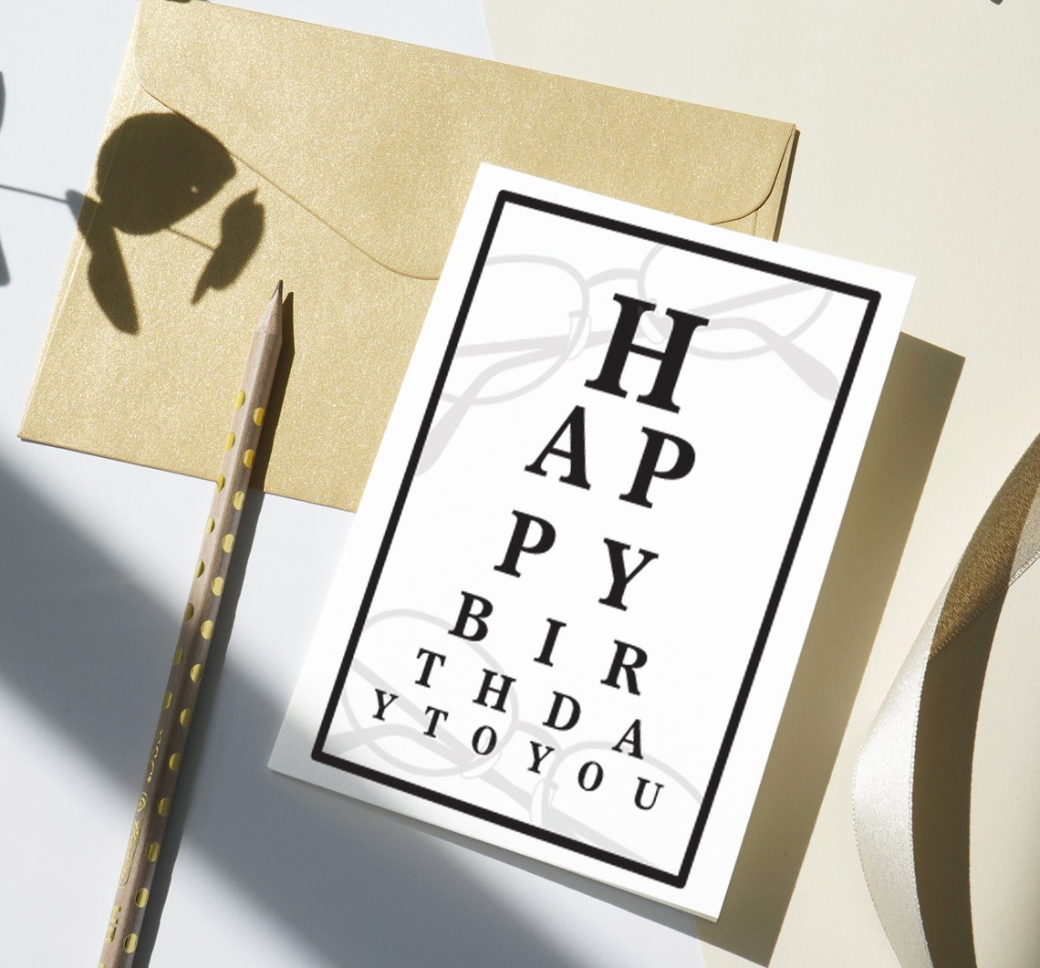 Optometrist Birthday Card: Eye Chart Design (printable Download) - Etsy