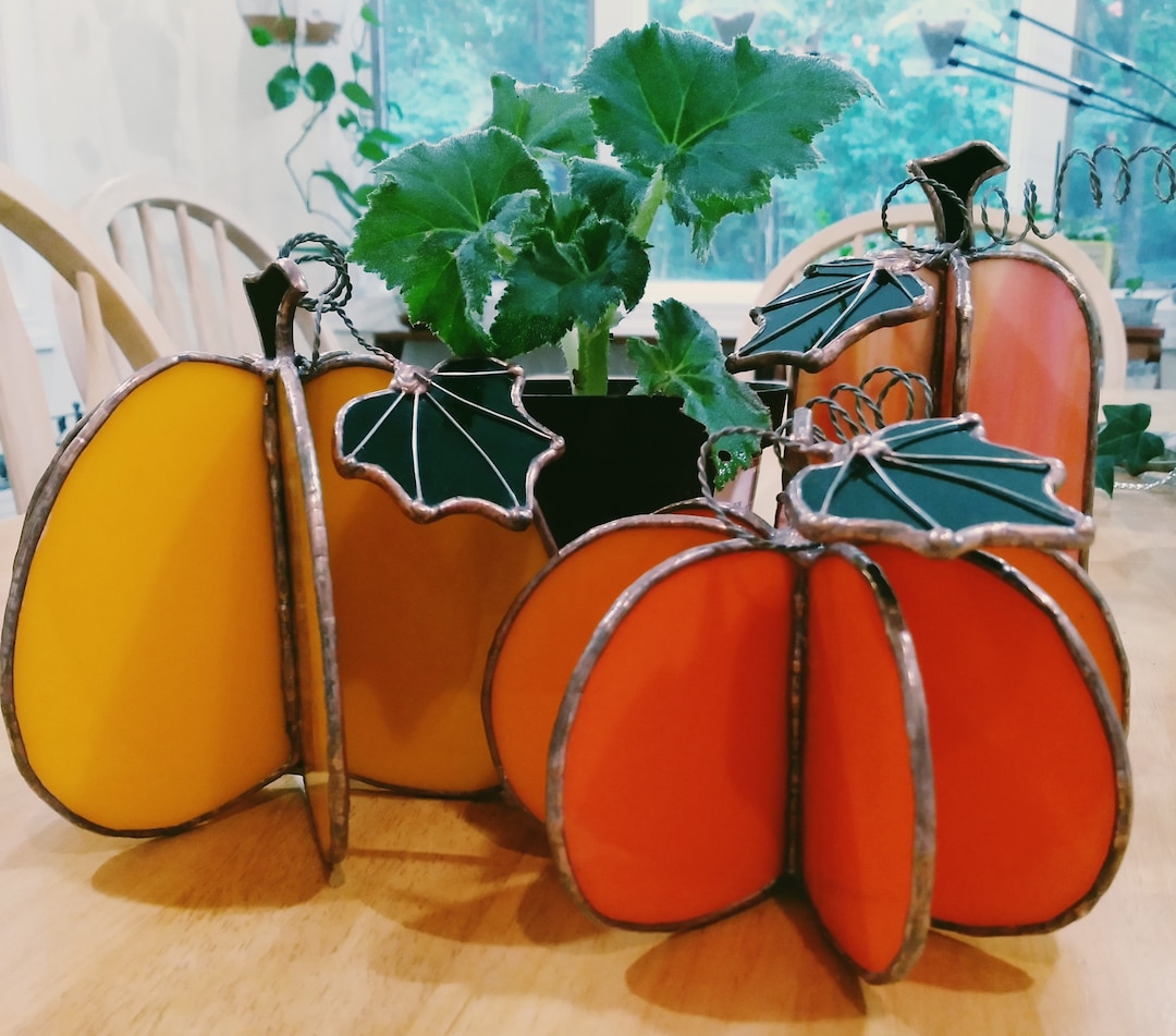 Three 3-D Pumpkin Stained Glass Patterns - Etsy