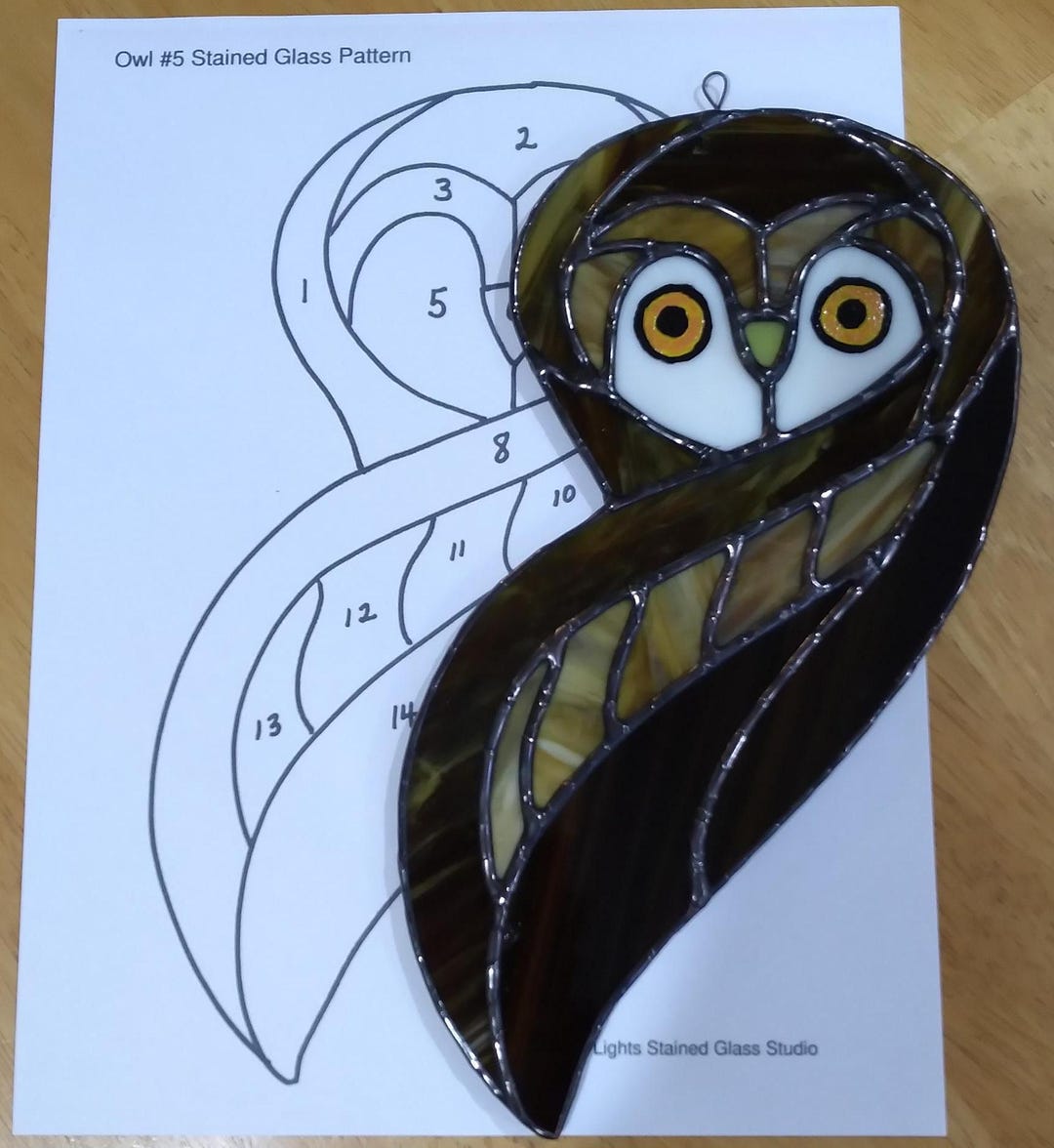 Owl Stained Glass Pattern (owl #5) - Etsy