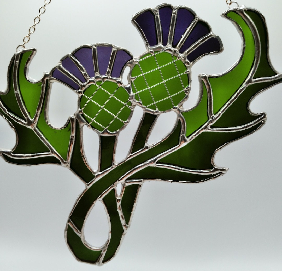 Scottish Thistle Stained Glass Pattern - Etsy