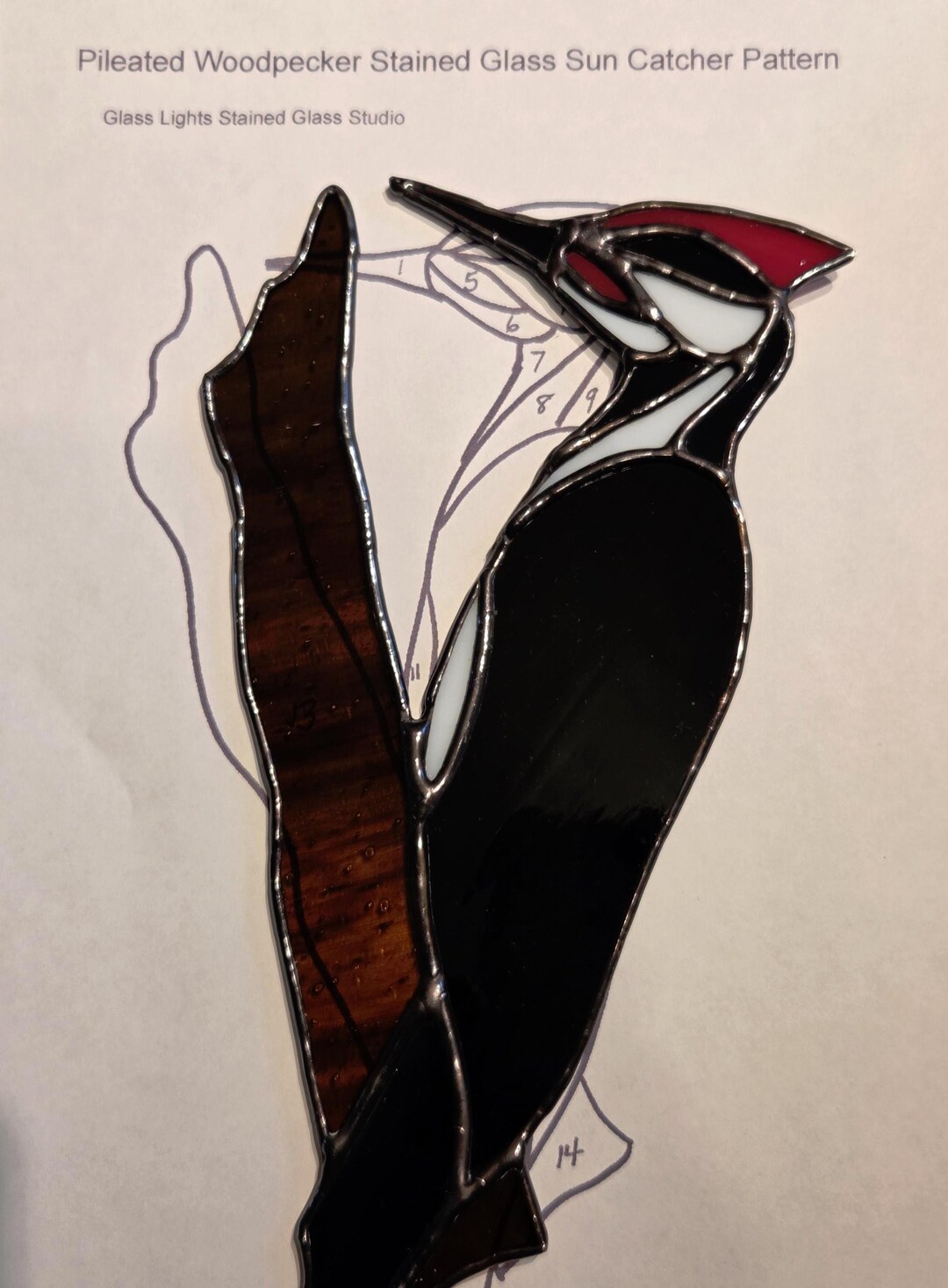 Pileated Woodpecker Stained Glass Pattern - Etsy