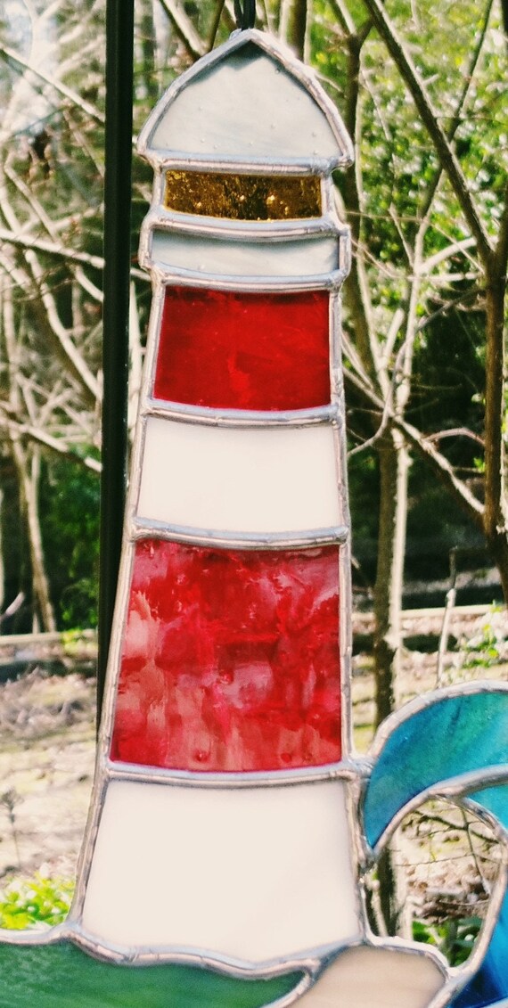 Beginner Stained Glass Lighthouse Jan@LightLeadedDesigns