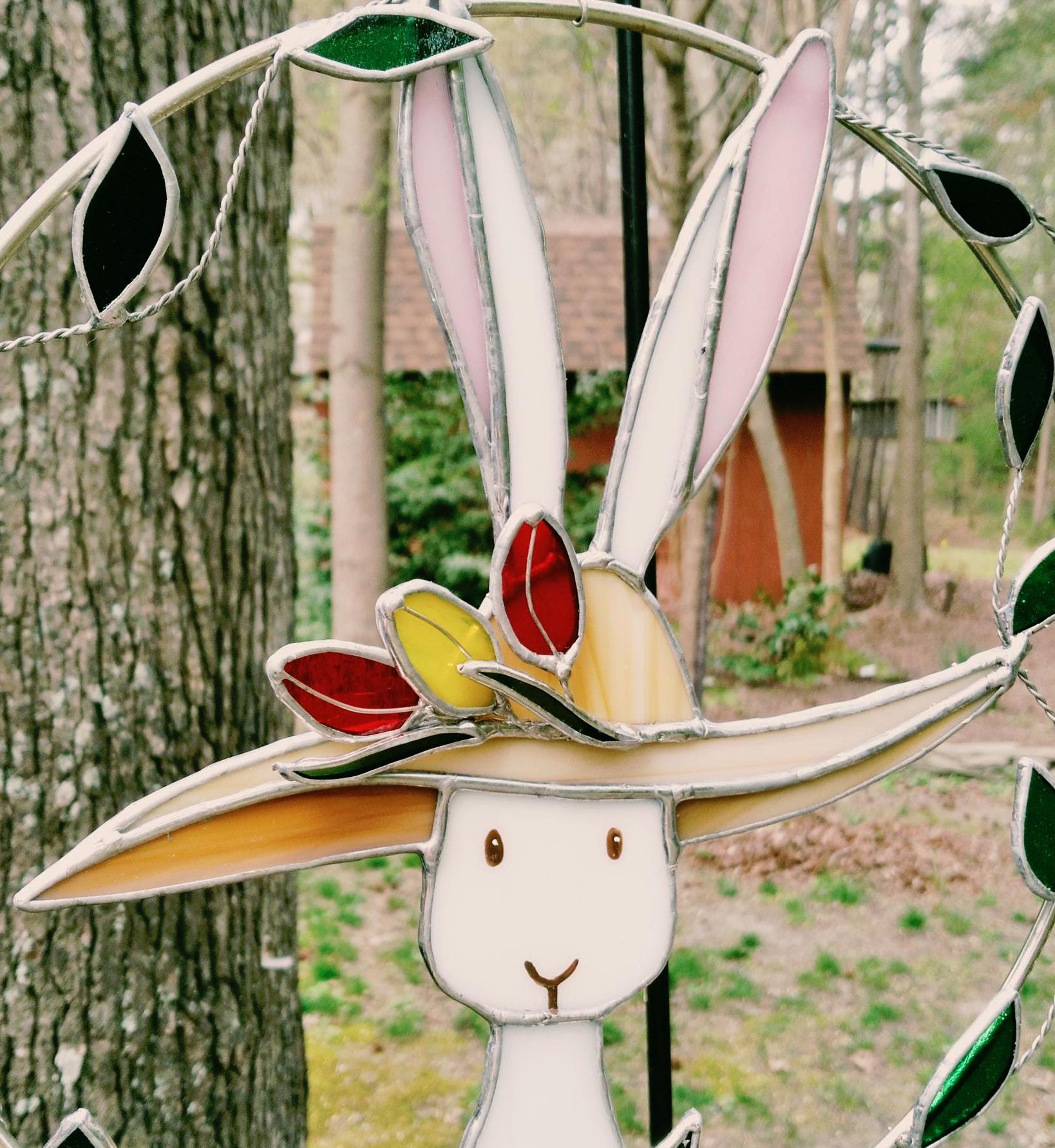 Easter Bonnet Bunny Stained Glass Sun Catcher Pattern - Etsy