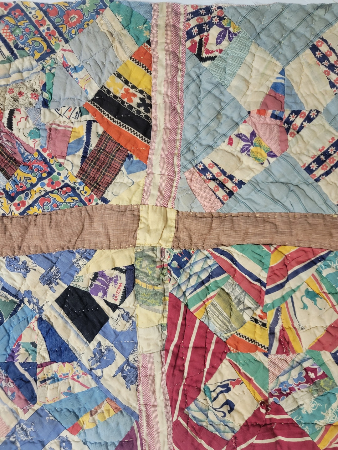 Vintage Fabric Remnant, Patchwork Quilt Piece, Vintage Textiles, Sewing ...