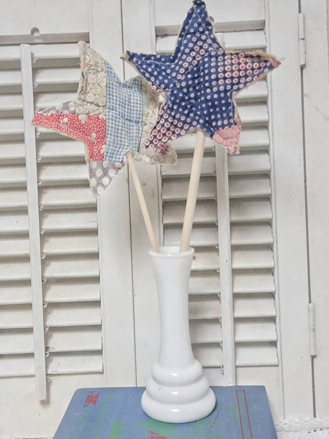 Quilted Star Decoration Patriotic Decor Star Pick - Etsy