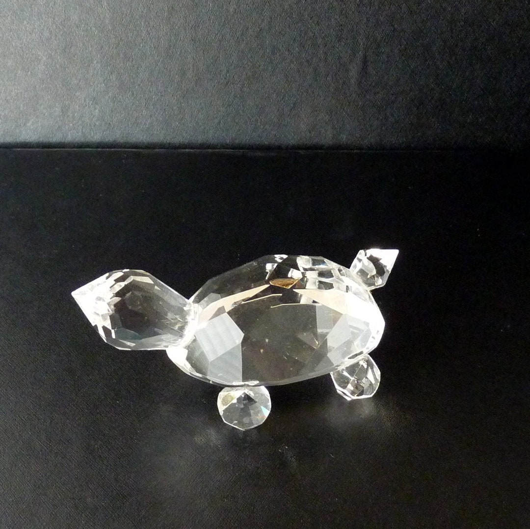 Large Swarovski Crystal Turtle Figurine Vintage White Crystal - Etsy