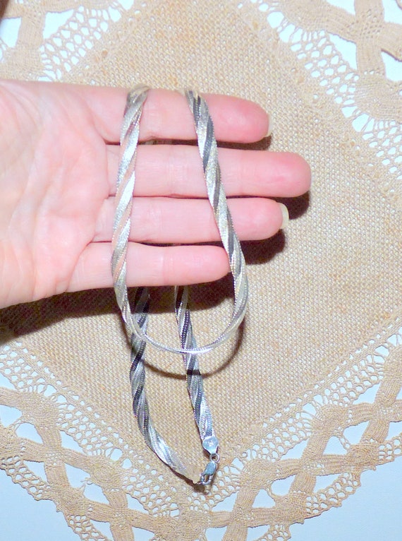 MILOR Sterling Silver Braided Chain 24" Vintage Serpe… - Gem