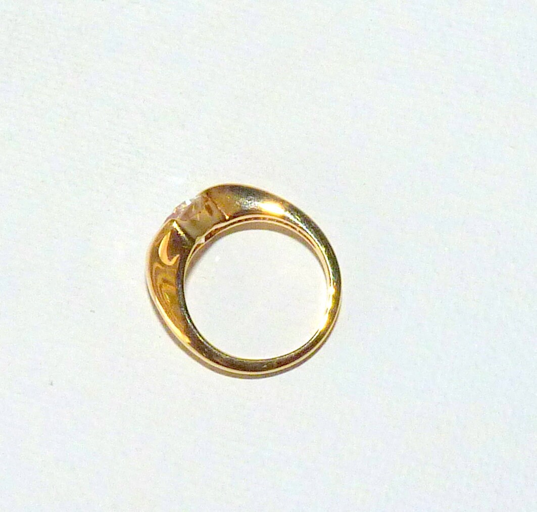 Gold Tone 14 K Electroplated Diamond Imitation Ring ESPO | Etsy