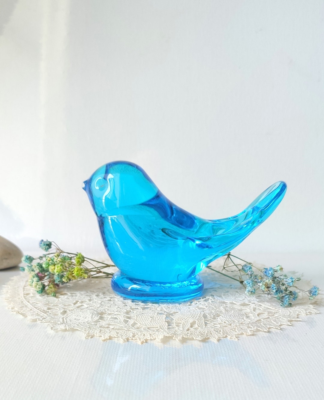 Small Cobalt Blue Leo Ward Glass Bird Figurine Vintage Bird Miniature ...
