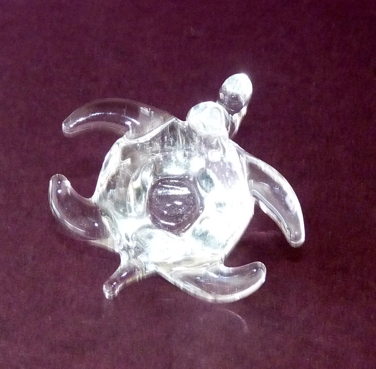 Small Glass Turtle Figurine Vintage Sea Turtle Miniature - Etsy
