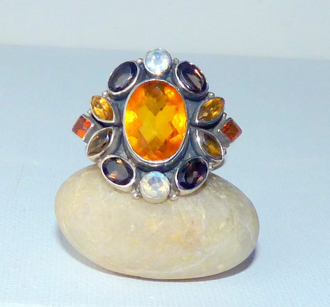 Nicky Butler Sterling Silver Multi Gem Ring Size 11 1/2 Vintage 925 ...