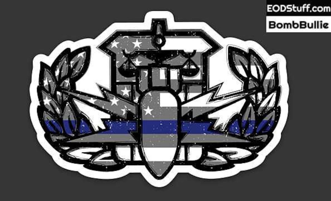 HDT Thin Blue Line Flag Badge Sticker - Etsy