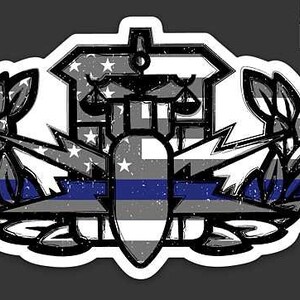 HDT Thin Blue Line Flag Badge Sticker - Etsy