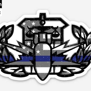 HDT Thin Blue Line Flag Badge Sticker - Etsy