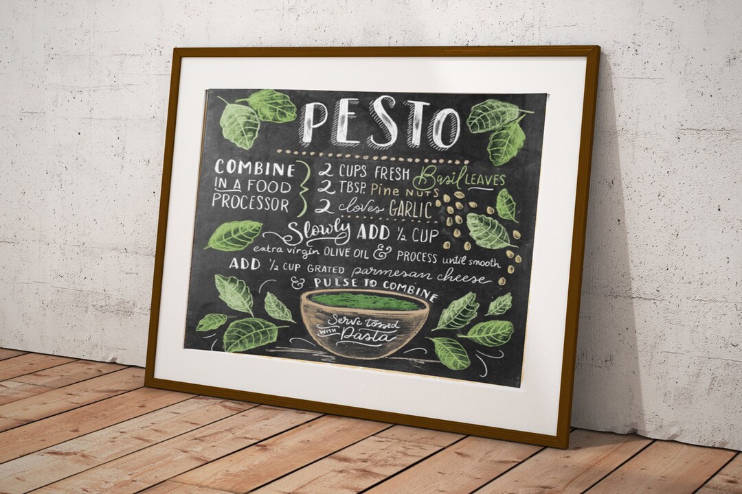 Pesto Bar Signs METAL Wall Art Christmas Classic Recipe Poster Kitchen ...