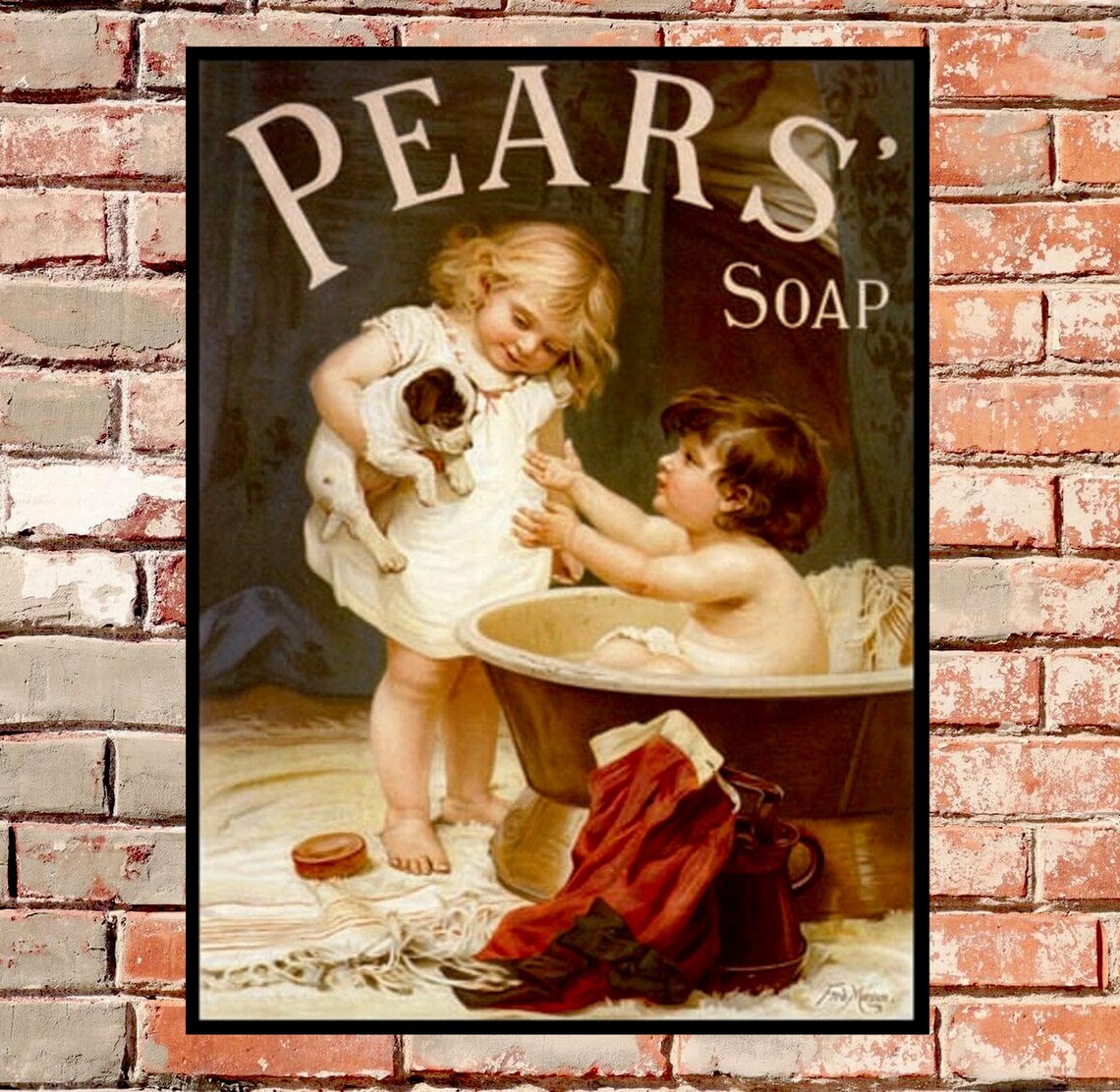 Pears Soap Puppy Bath Time Metal Sign Vintage Effect | Etsy
