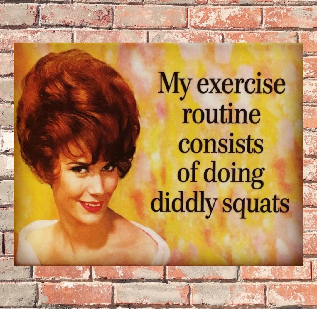 My Excercise Routine Diddly Squats Funny Humour Bar Metal Sign - Etsy