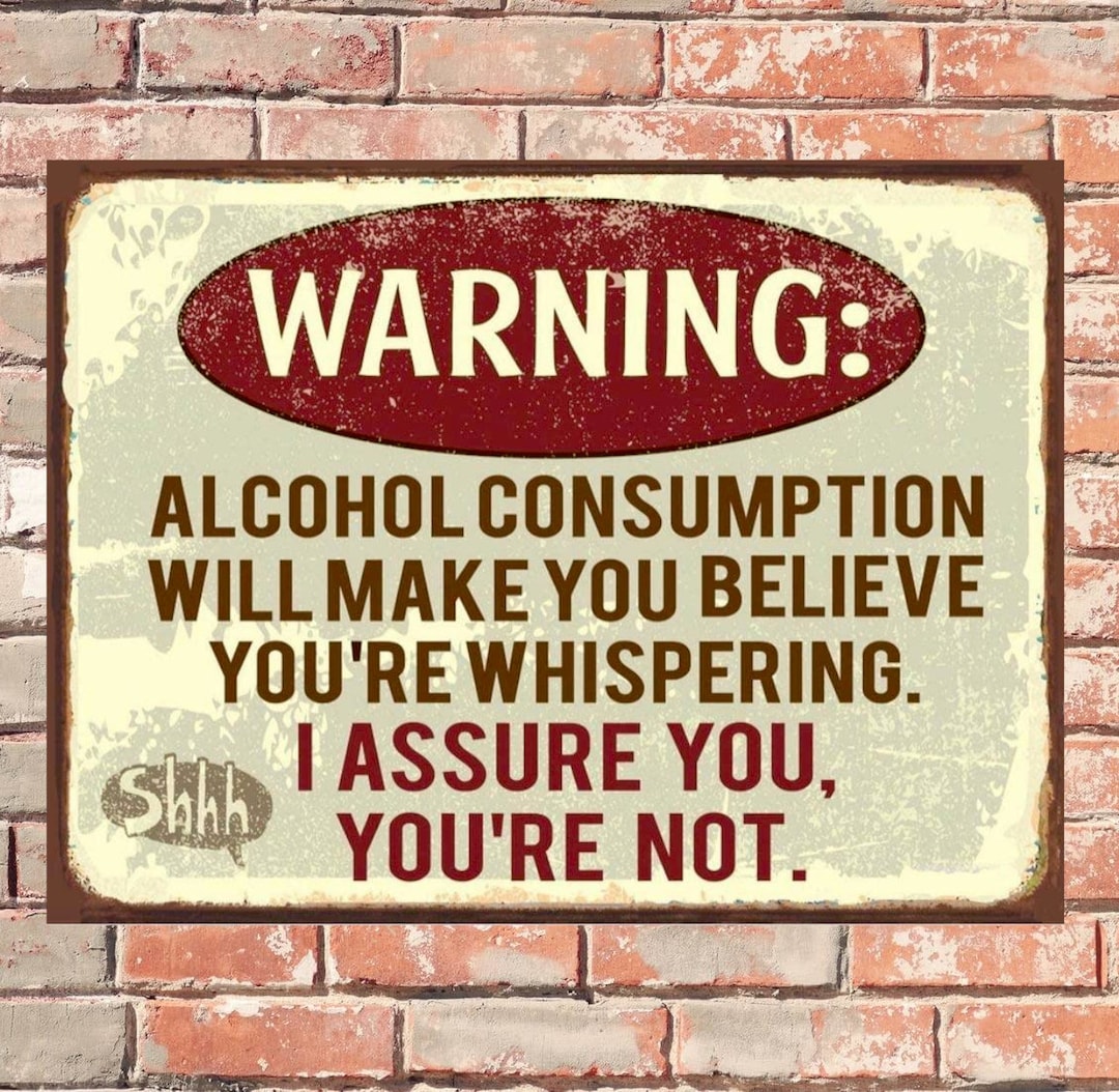 Warning Alcohol Consumption Drink Beer Pub Bar Metal Sign Vintage ...